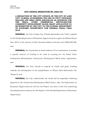 Fillable Online PDF CITY COUNCIL RESOLUTION NO. 2020-102 A RESOLUTION ...