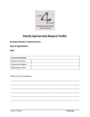 Fillable Online Charity Request Form - Corks 4 A Cause Fax Email Print ...