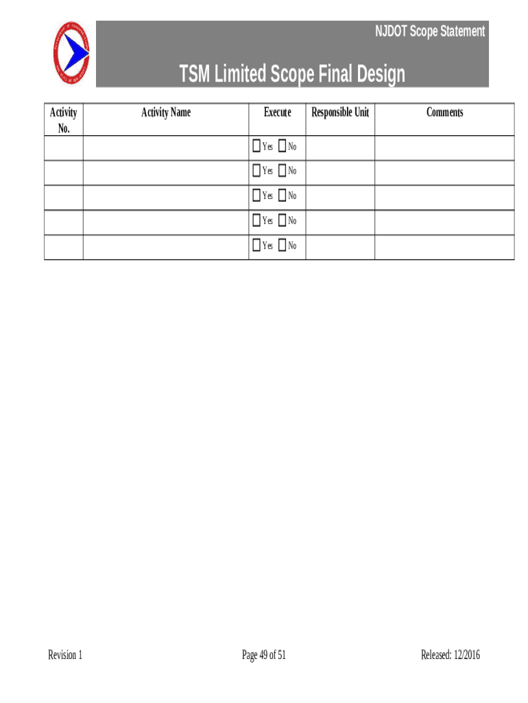 Limited Scope Final Design Phase Scope Statement Template Doc Template ...