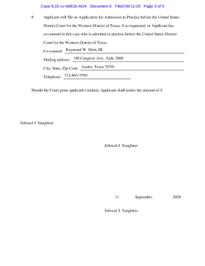 Fillable Online Motion and Order for Admission Pro Hac Vice - E ...