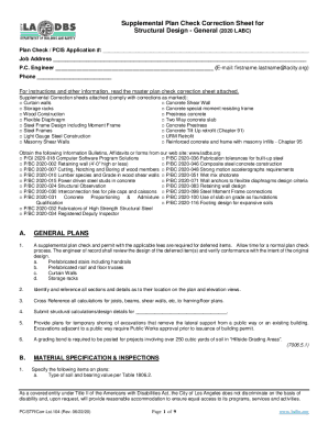 Fillable Online Fillable Online ladbs Supplemental Plan Check ...