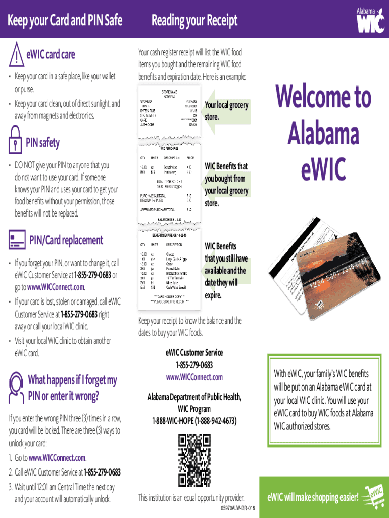 Fillable Online SHOPPING WITH MY eWIC CARD TAKING CARE OF MY eWIC CARD ...