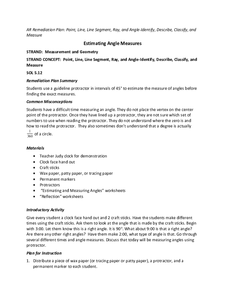 Fillable Online STRAND: Measurement and Geometry Measure SOL 5 Fax ...