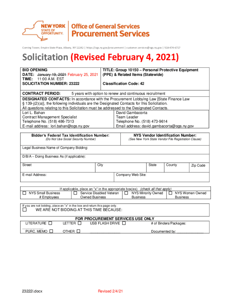 Fillable Online ogs ny Procurement Office of General ServicesNYS OGS ...