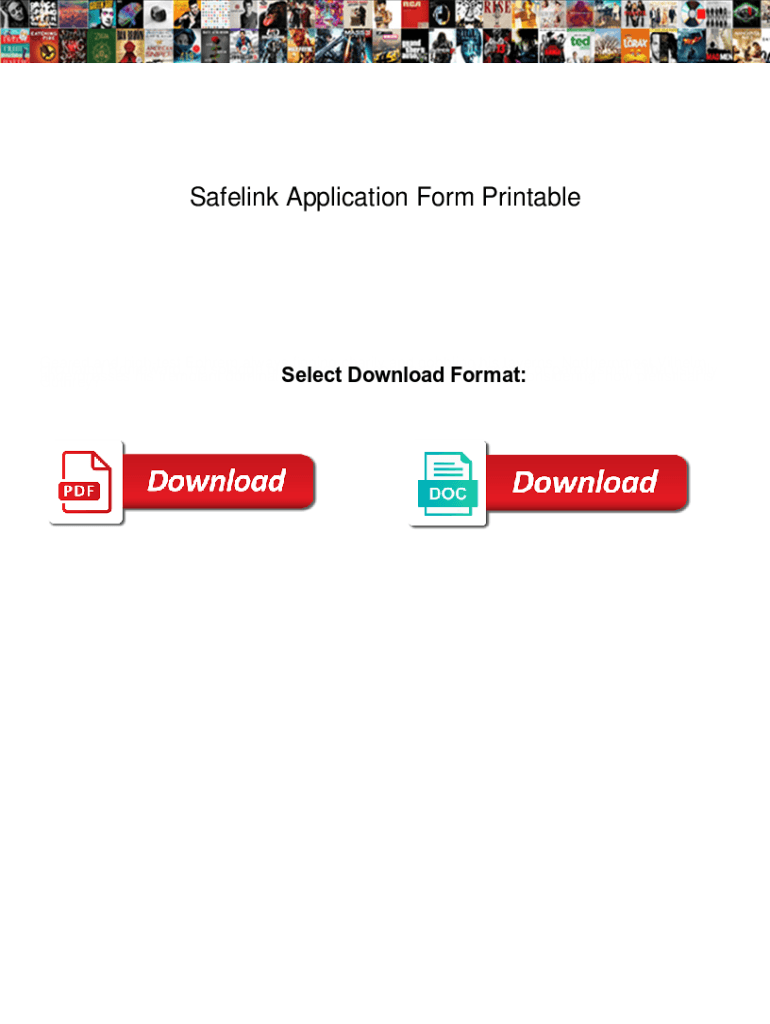 Fillable Online Safelink Application Form Printable sentinel. Safelink Application Form ...