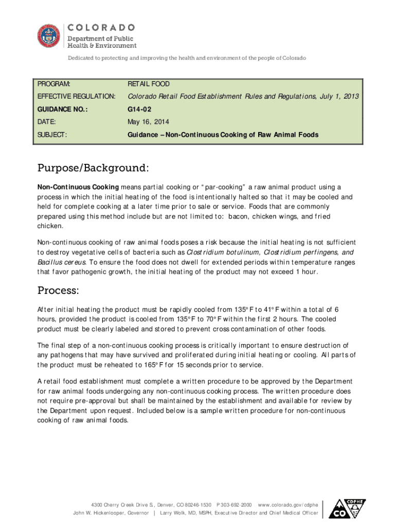 Fillable Online Non-Continuous Cooking of Raw Animal Food Fax Email ...