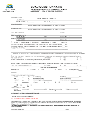 Fillable Online Load Questionnaire Fax Email Print - pdfFiller