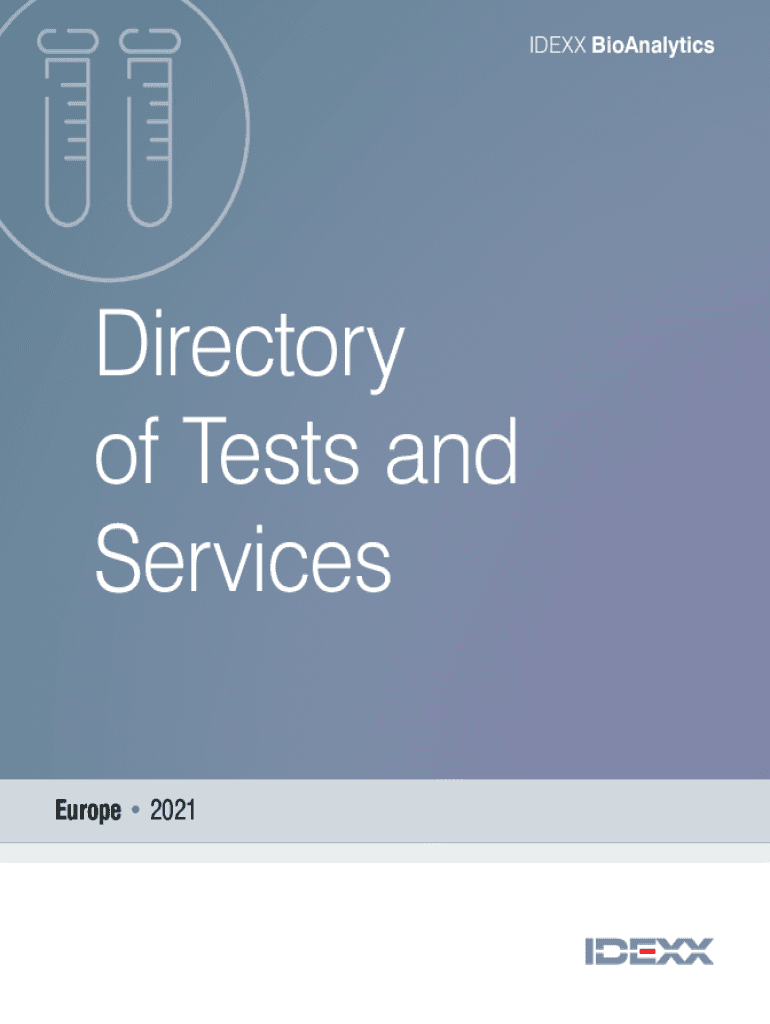 Fillable Online IDEXX BioAnalyticsTests and ServicesIDEXX Reference ...