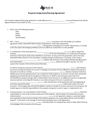 Fillable Online APPLICATION FOR ASSIGNMENT TO HOUSINGAssignment of ...