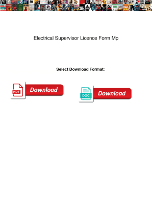 Fillable Online Electrical Supervisor Licence Form Mp airport ...
