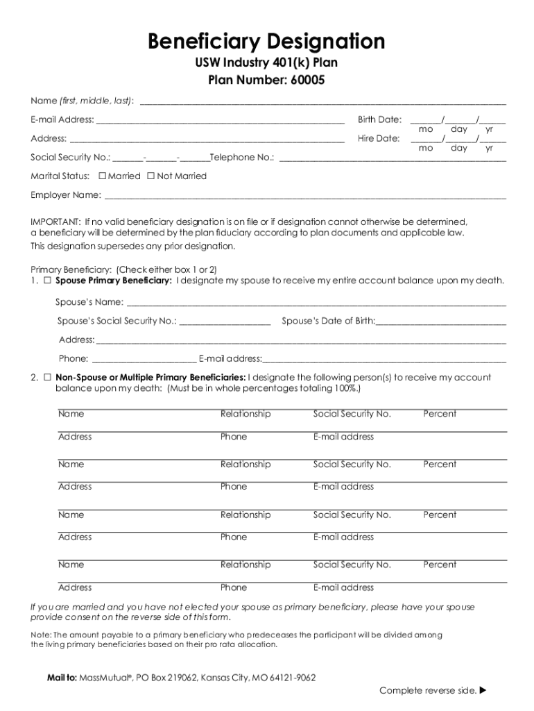Fillable Online Employee Contribution Rate - MassMutual Fax Email Print ...