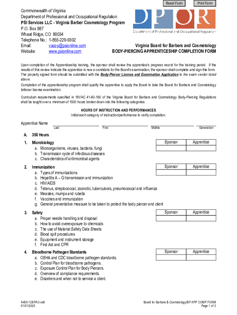 Fillable Online A450-12BPAC - BODY-PIERCING APPRENTICESHIP COMPLETION ...