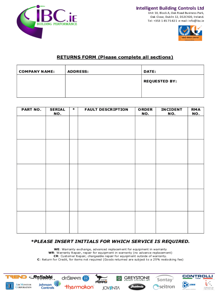 Fillable Online IBC-Returns-Form-v2-2018 Fax Email Print - pdfFiller