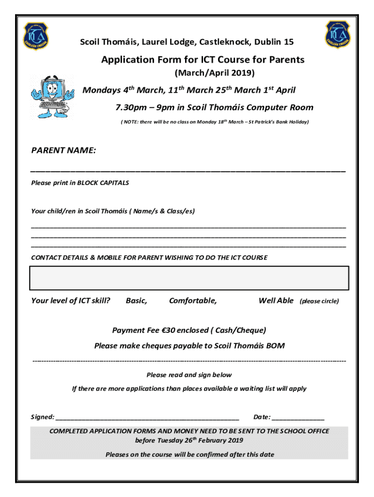 Fillable Online School Detail: SCOIL THOMAIS - Department of Education ...