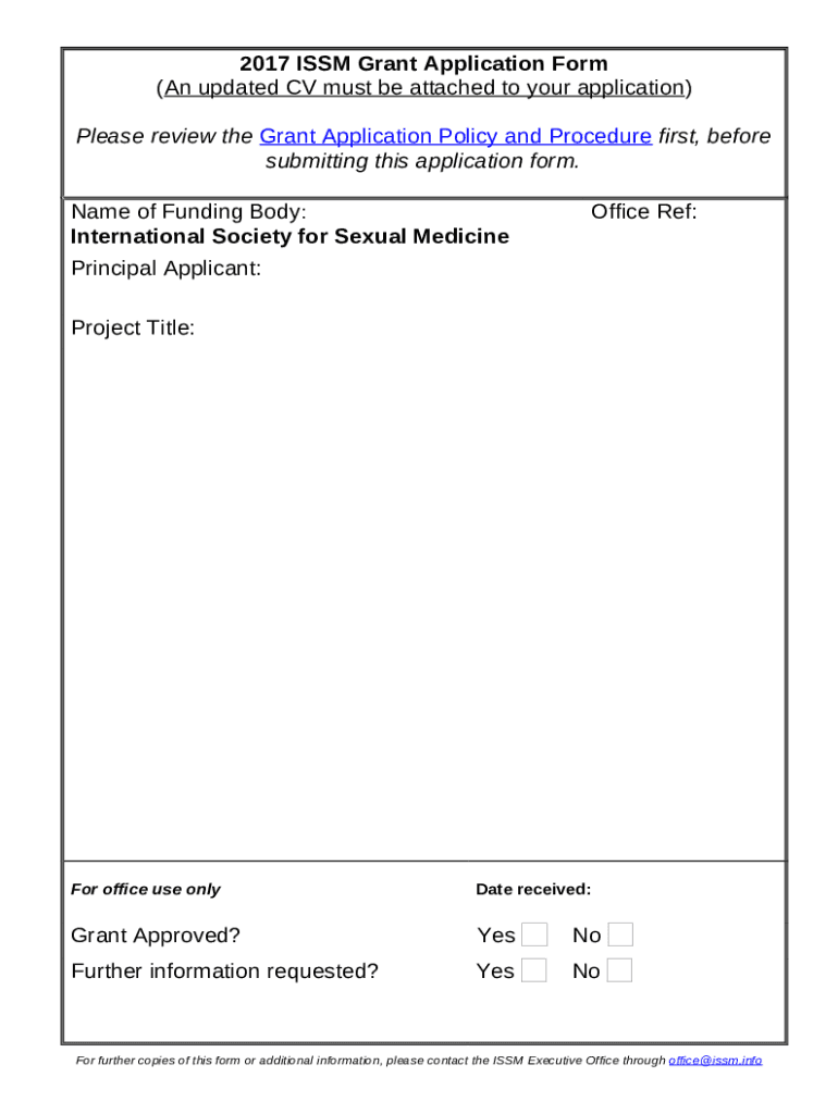 Full Grant Application Doc Template | pdfFiller