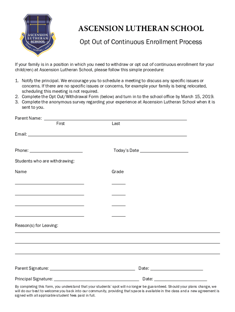 Fillable Online WHAT IS CONTINUOUS ENROLLMENT? CONTINUOUS ENROLLMENT ...