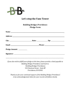 Fillable Online BBP fane pledge form Fax Email Print - pdfFiller