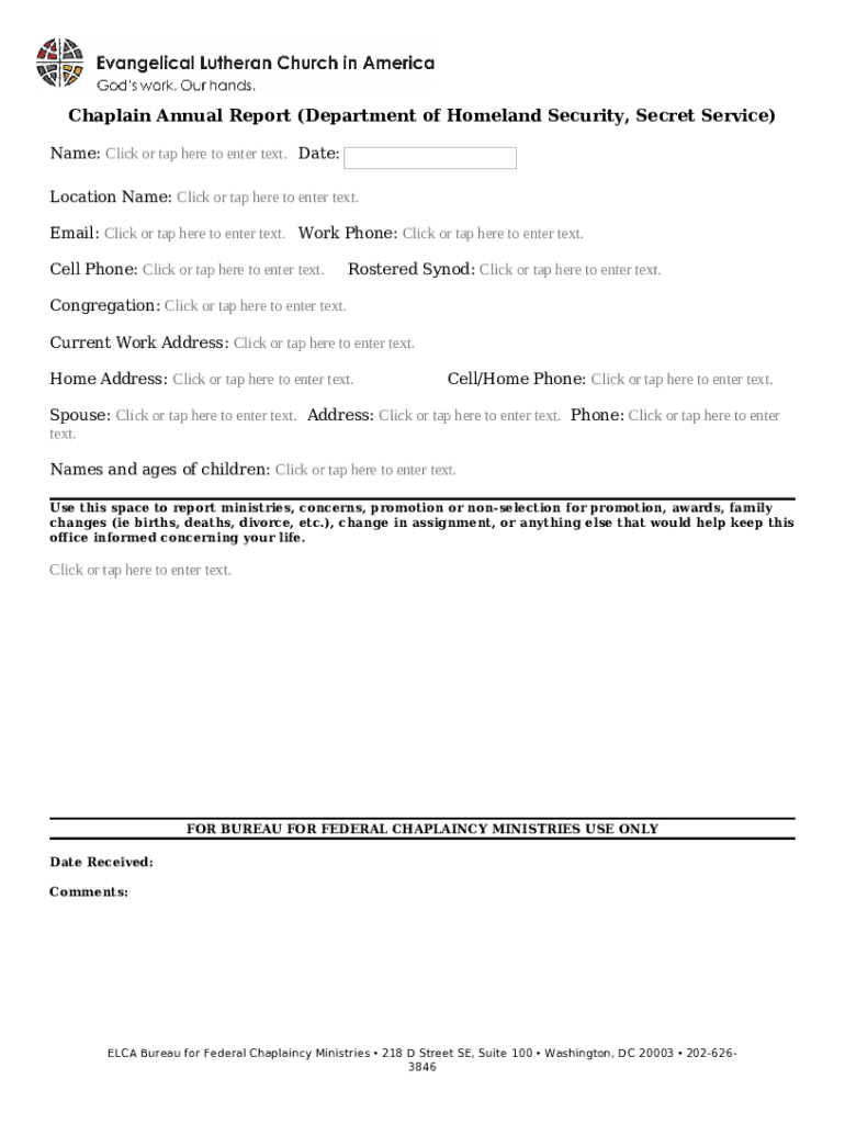 Chaplain Report - Secret Service () Doc Template | pdfFiller