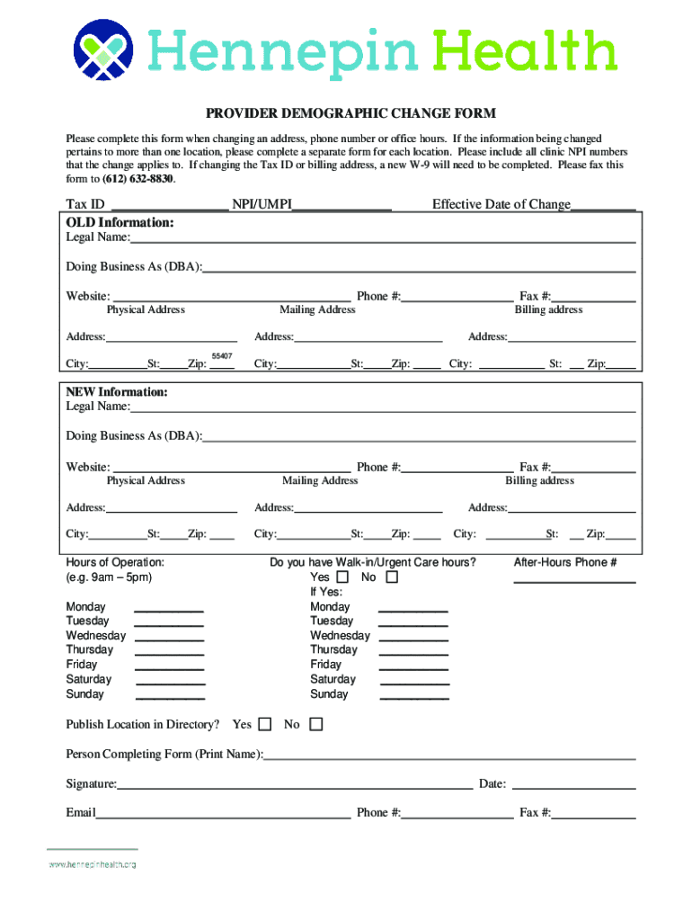 Fillable Online Provider Demographic Form - Blue Cross and Blue Shield ...