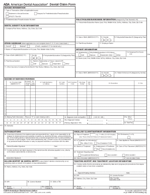 Fillable Online ADA DENTAL CLAIM FORM FILLED - Dental Claim Form HEADER ...