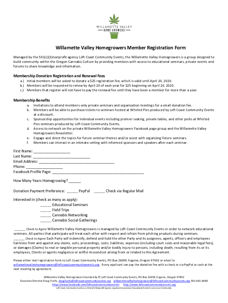 Fillable Online FormsWillamette Valley HOG Fax Email Print - pdfFiller
