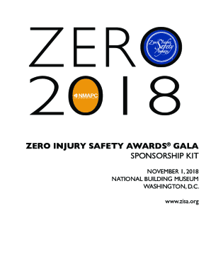 Fillable Online PDF ZERO INJURY SAFETY AWARDS GALA SPONSORSHIP KIT Fax ...