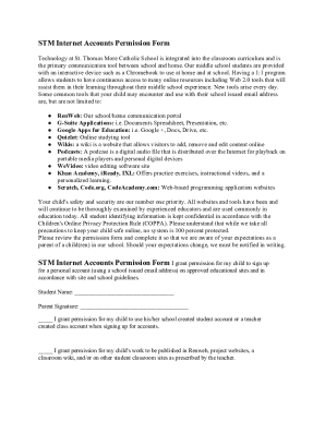 Fillable Online STM Internet Accounts Permission Form Fax Email Print ...