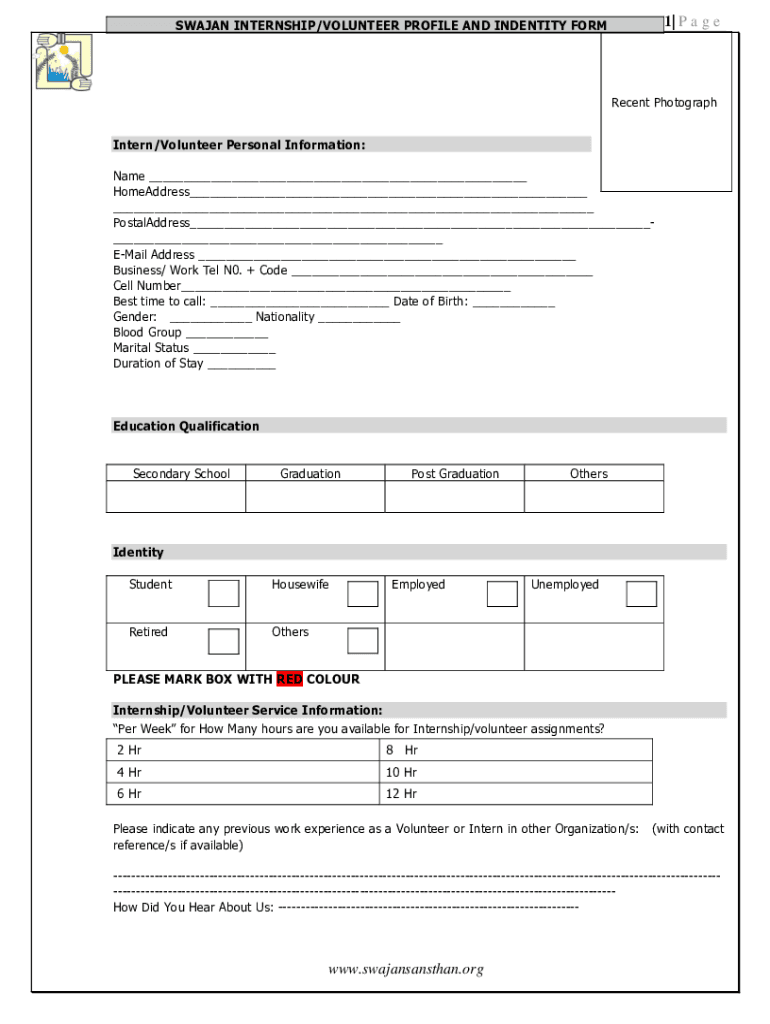 Fillable Online NGO VOLUNTEER PROFILE AND INDEMNITY FORM Fax Email ...