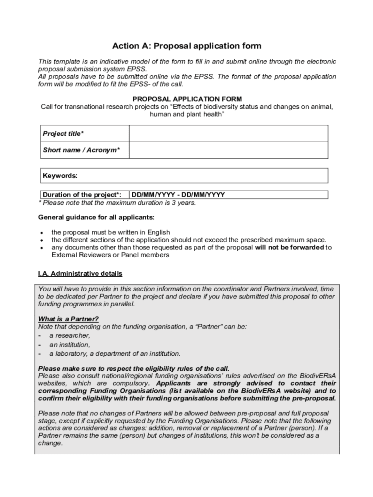 Fillable Online Action A: Proposal application form - ncn.gov.pl Fax Email Print - pdfFiller
