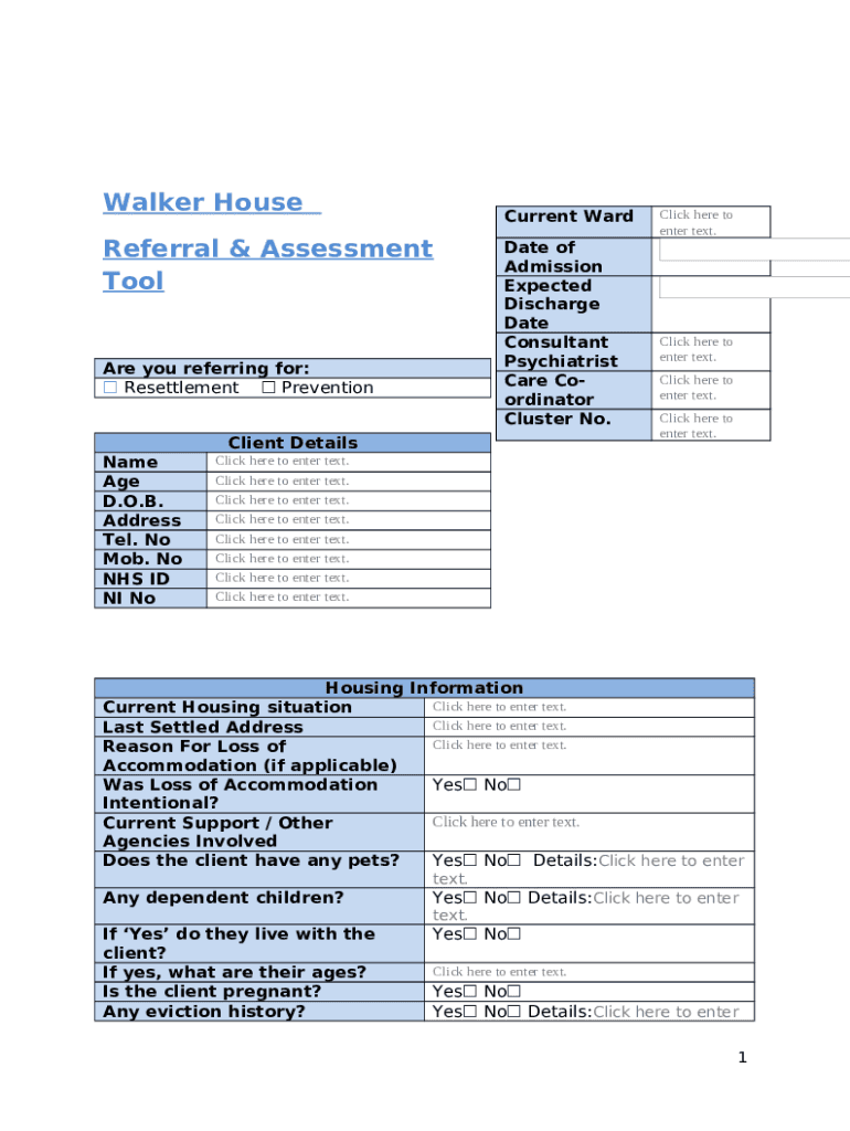 Walker House Doc Template | pdfFiller