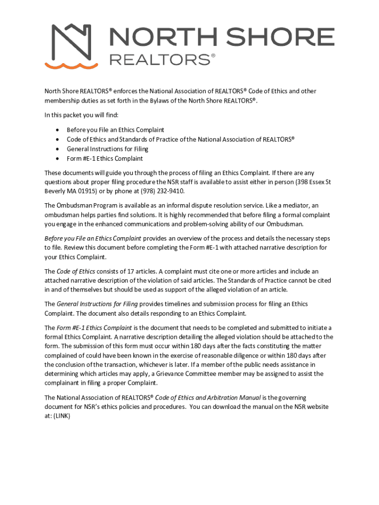 Fillable Online The National Association of Realtors Code of Ethics ...