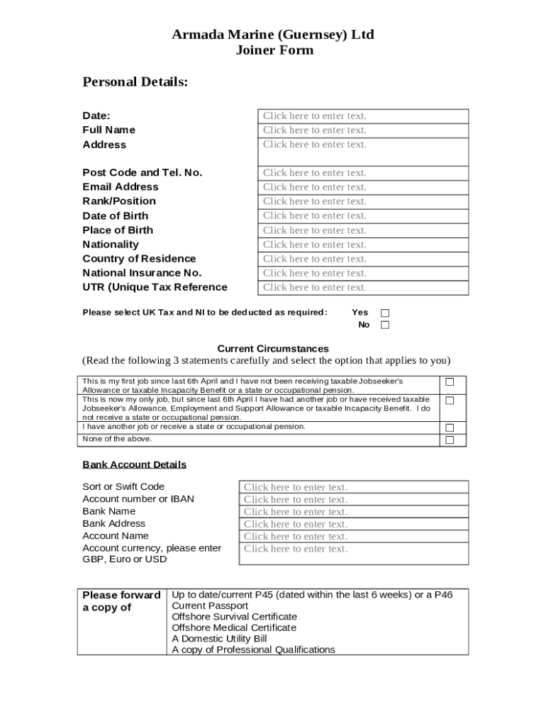 AMG JOINER Doc Template | pdfFiller