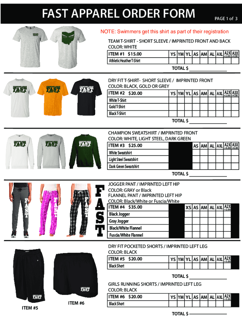 Fillable Online FAST order form - TeamUnify Fax Email Print - pdfFiller