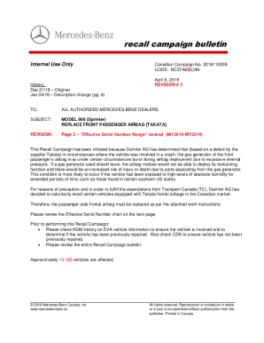Fillable Online recall campaign bulletin Fax Email Print - pdfFiller