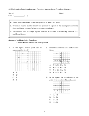 Fillable Online MATHEMATICS: FORM ONE: Topic 10 - COORDINATE GEOMETRY ...