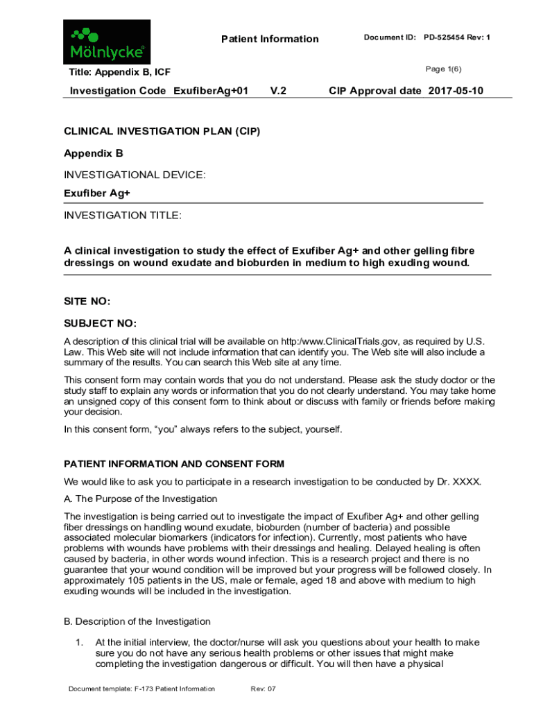 Fillable Online Patient Information. Appendix B, ICF Fax Email Print ...