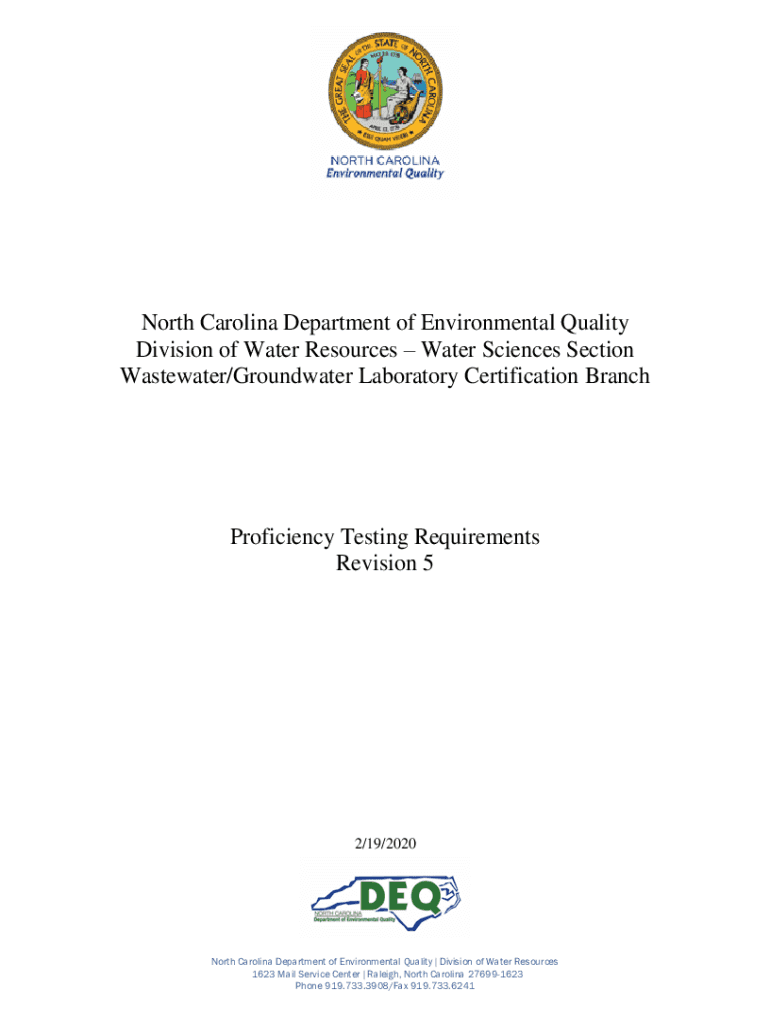 Fillable Online Proficiency Testing Requirements Document Fax Email ...