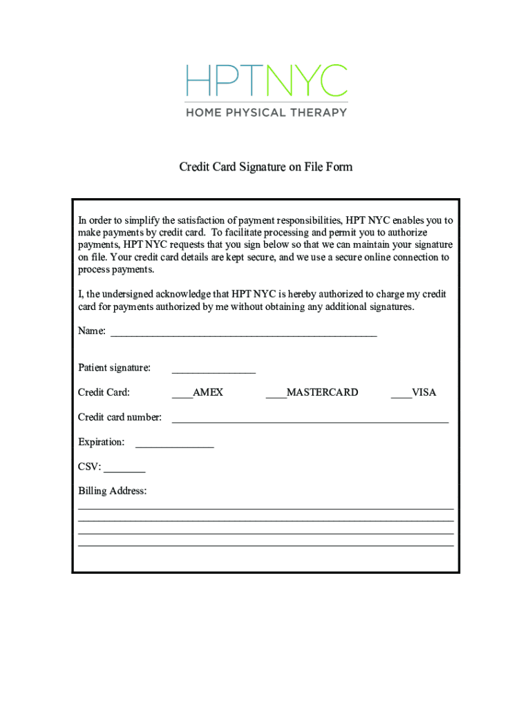 Fillable Online Credit Card Signature on File Form.docx Fax Email Print ...