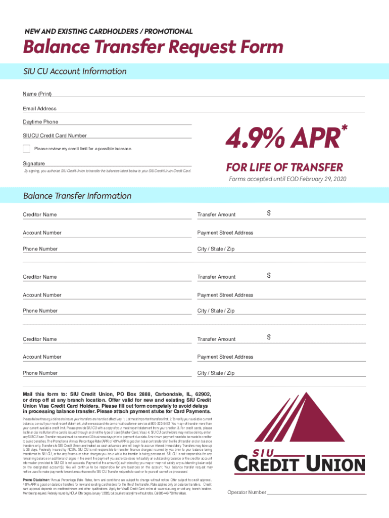 Fillable Online Fillable Online 4.9% APR - SIU Credit Union Fax Email ...