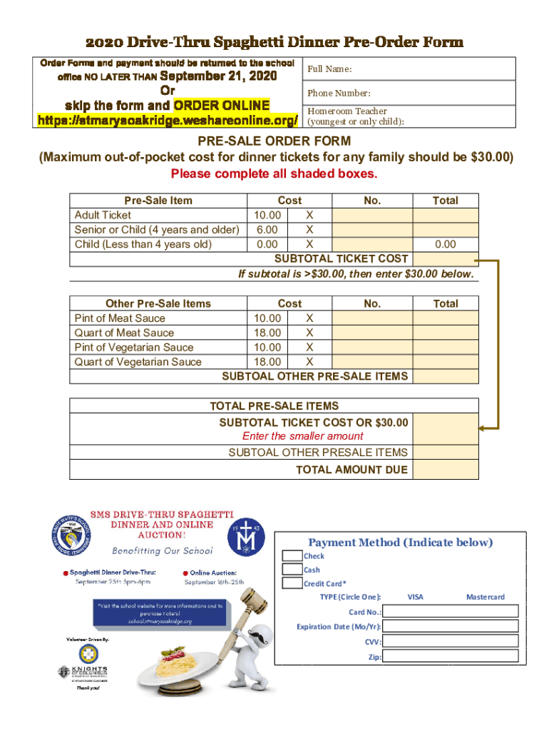 Fillable Online 2020 SD Pre-Order Form.pdf Fax Email Print - pdfFiller