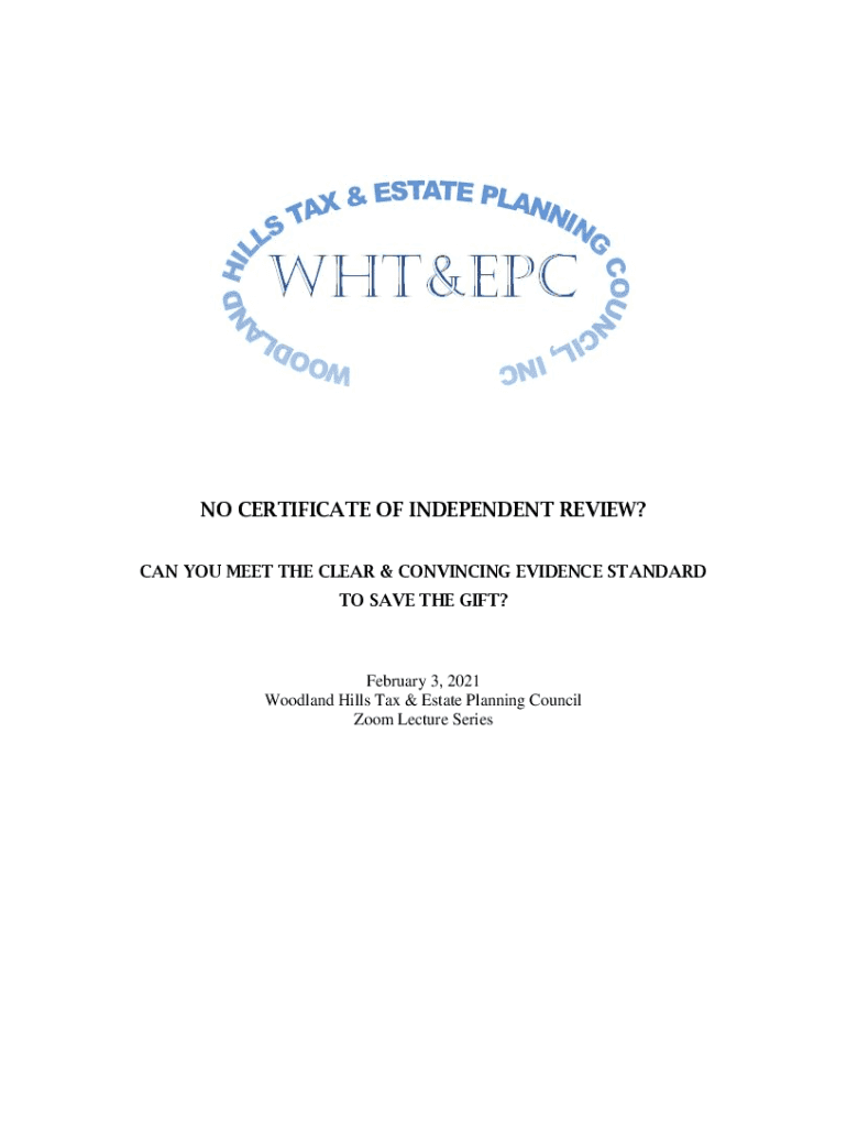 Fillable Online What Is a Certificate of Independent Review?Law Office ...