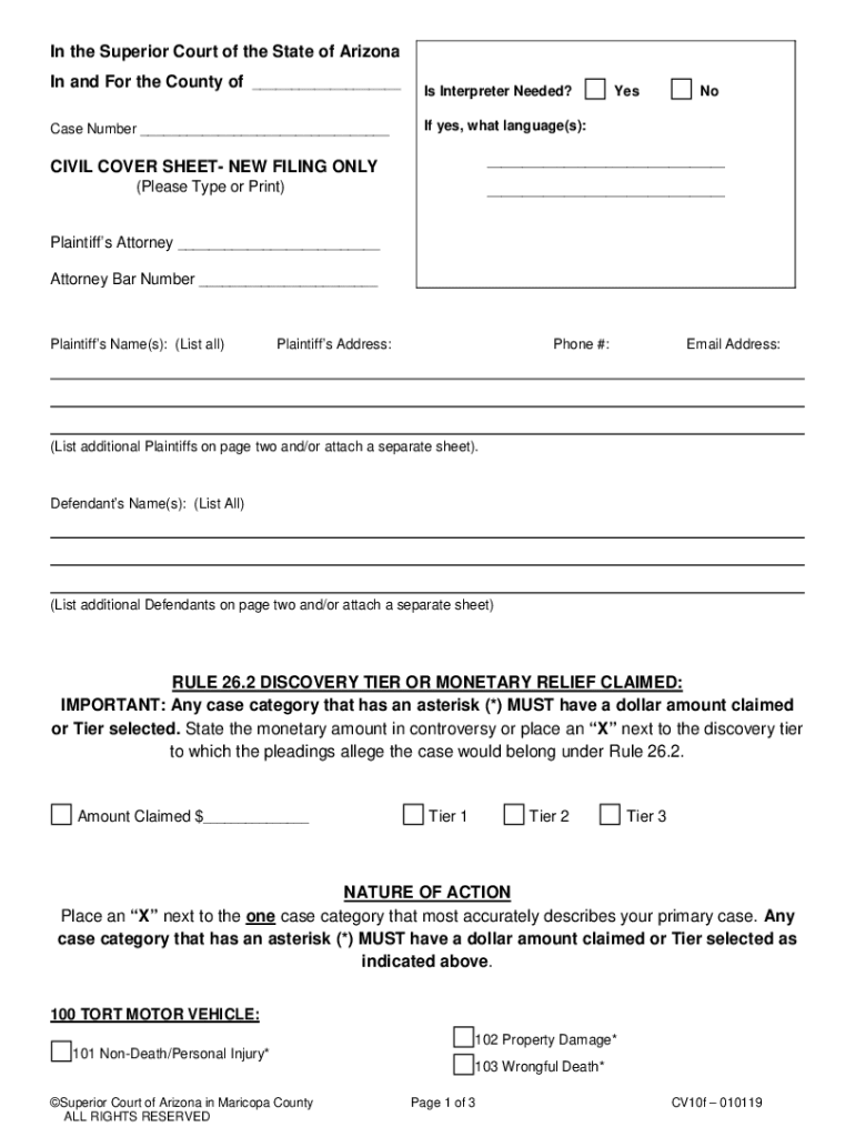 Fillable Online LOWER COURT APPEALS (LCA) COVER SHEET- NEW FILING ONLY ...