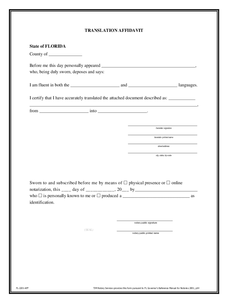 Translation Affidavit Sample - Fill Online, Printable, Fillable, Blank | pdfFiller