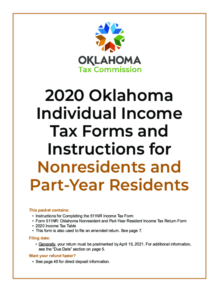 Fillable Online 2020 Oklahoma Individual Income Tax Forms and ...