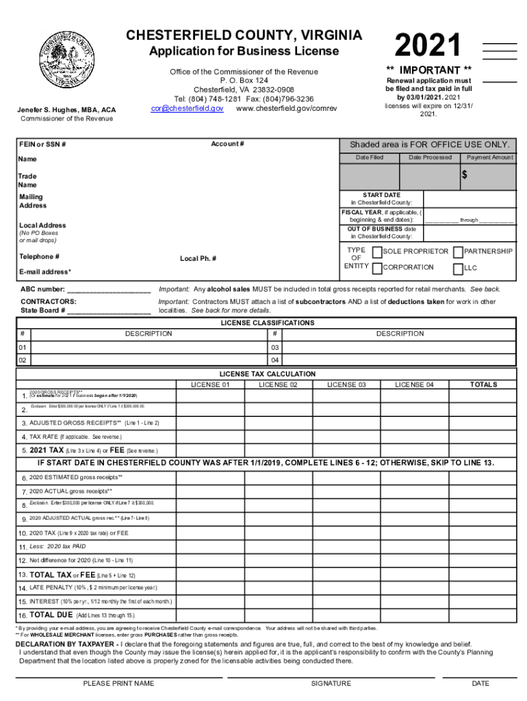 Fillable Online 2021 Application for Business License Fax Email Print ...