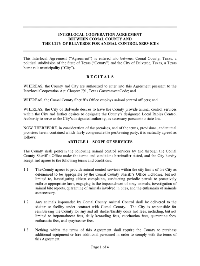 Fillable Online PDF of 4 INTERLOCAL COOPERATION AGREEMENT ... - City of ...
