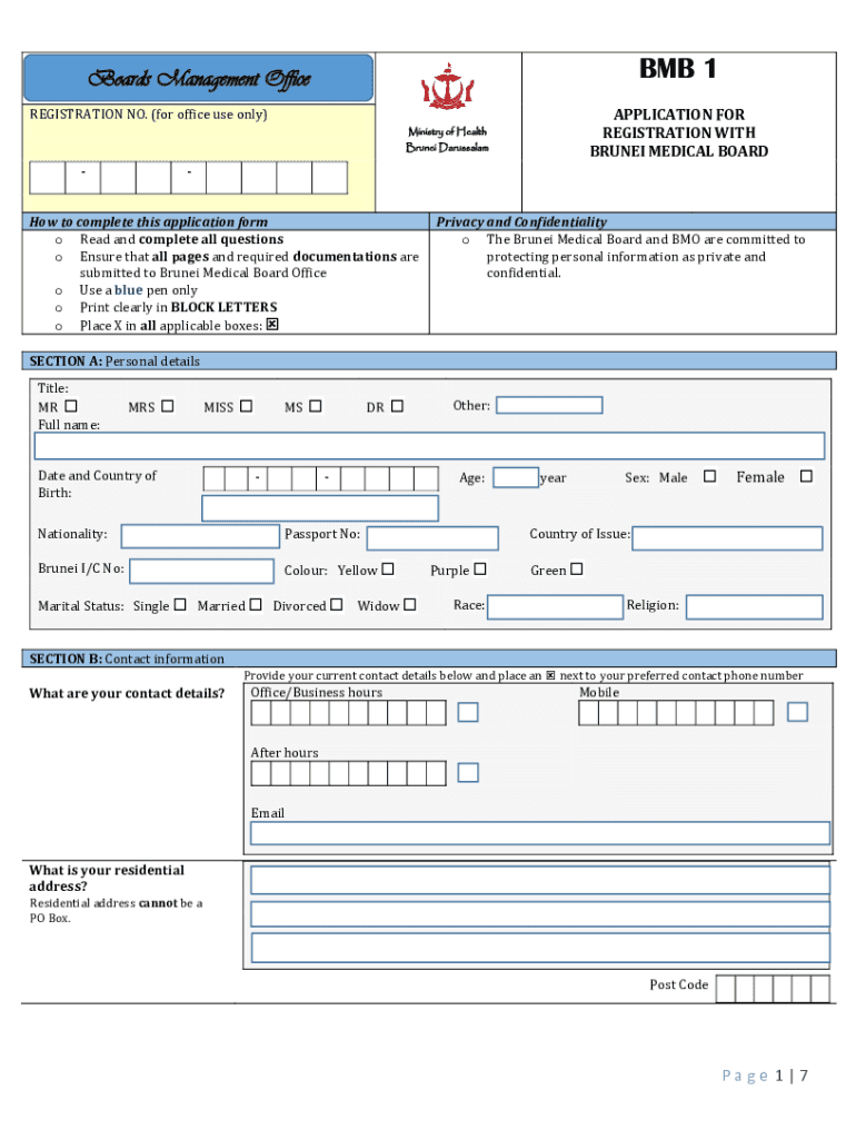 Brunei Medical Board - Fill Online, Printable, Fillable, Blank | pdfFiller