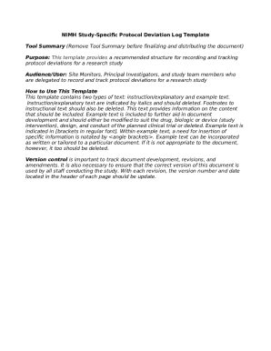 deviation log template Doc Template | pdfFiller