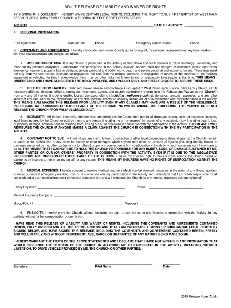 Fillable Online Release and Waiver of Liability (Drive and Ride Events ...