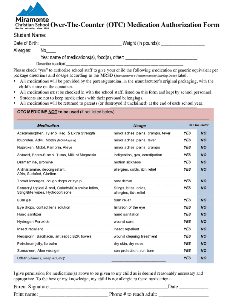 Fillable Online MCS OTCmeds form Fax Email Print - pdfFiller